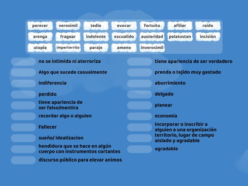 palabras de la semana - Match up