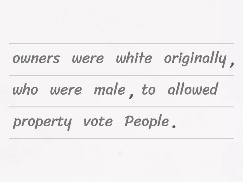 Sentence Jumble - Voting Rights & Elections - Unjumble