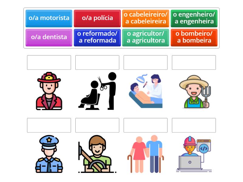 Profissões em português - Une las parejas