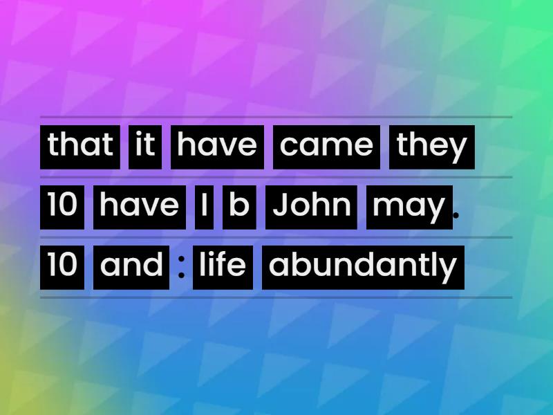 John 10:10b - Unjumble