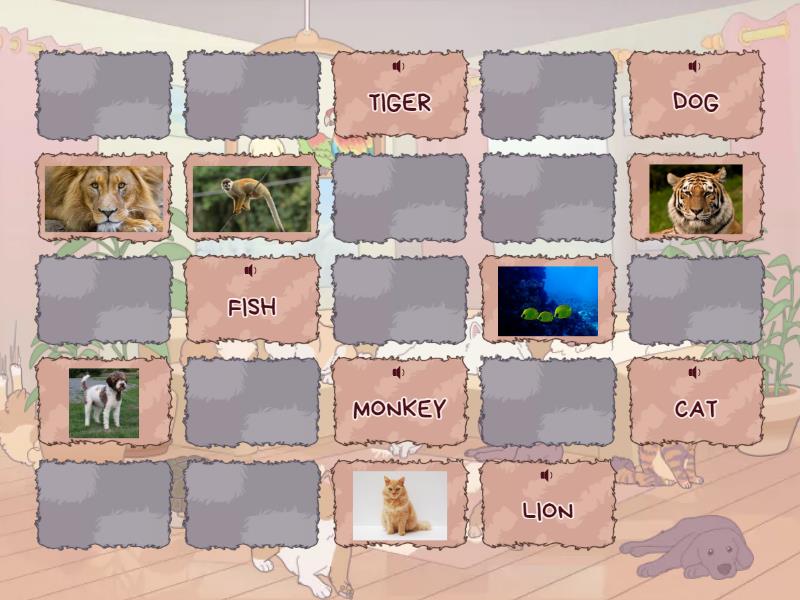 PET AND WILD ANIMALS - Matching pairs
