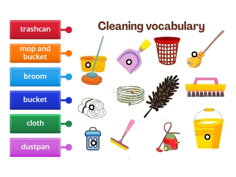 Cleaning supplies Vocabulary G5-6 - Labelled diagram