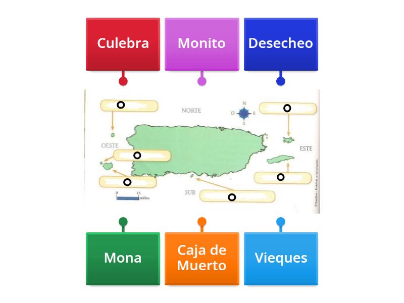 Mapa del archipiélago de P.R - Labelled diagram