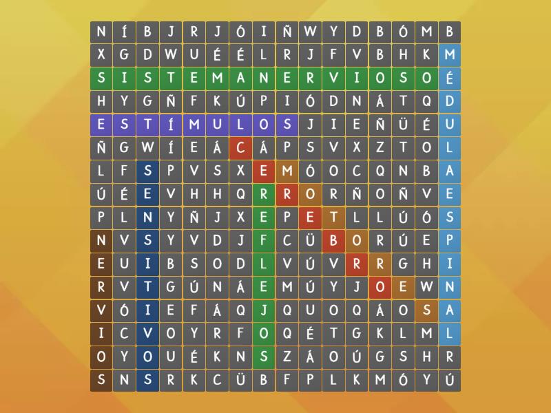 "Sistema Nervioso" - Sopa de letras