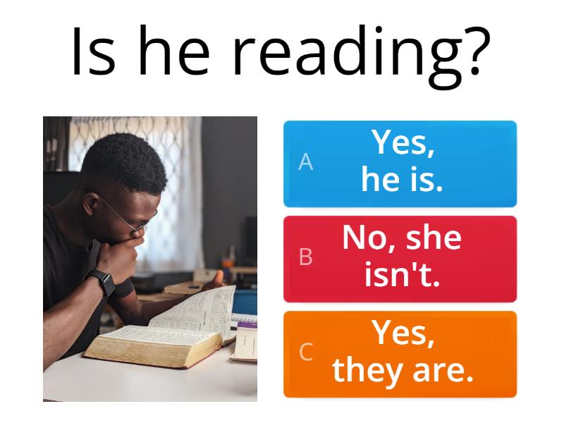 Present Continuous - Short answers - Quiz