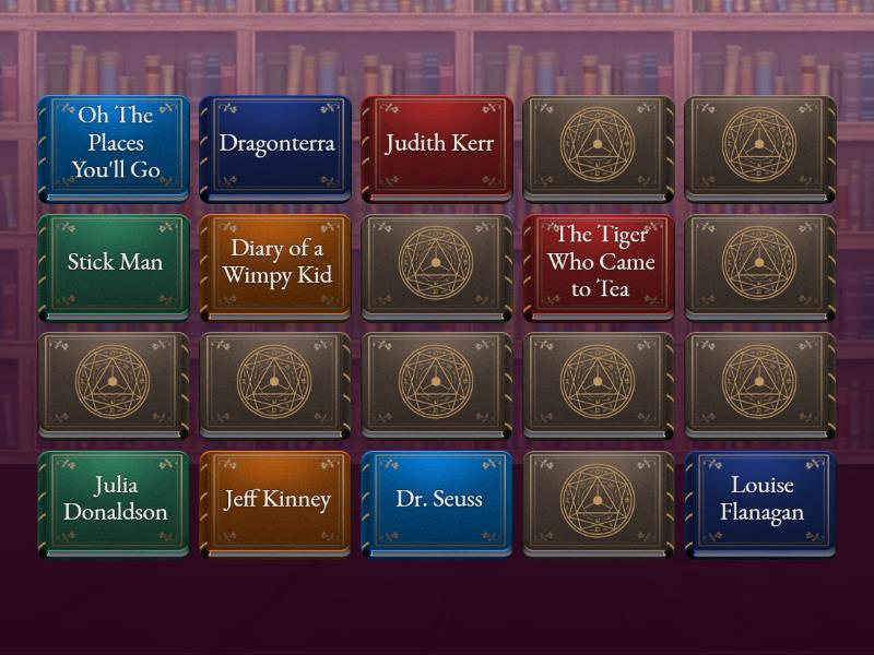 Match the Book to the Author - Matching pairs