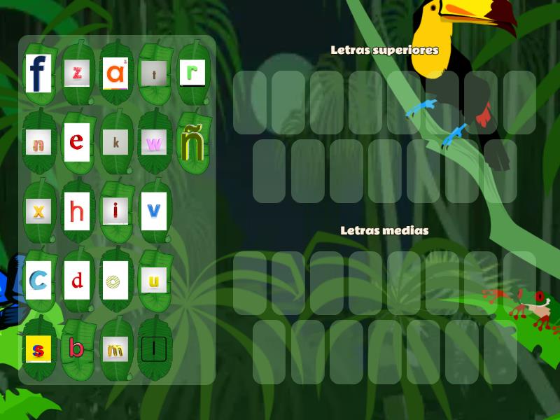 Letras superiores y medias - Group sort