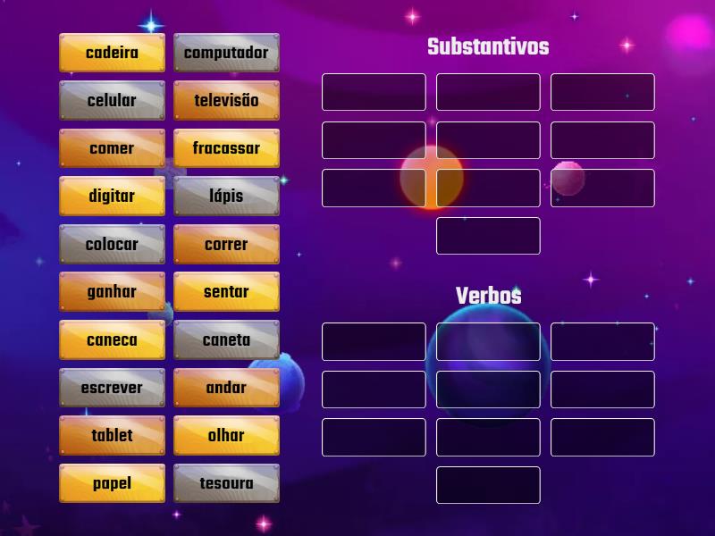 Substantivos e verbos - Group sort