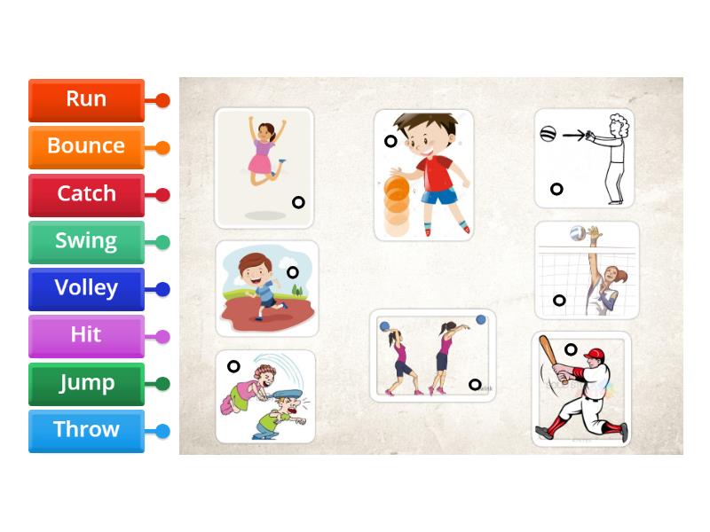 Sports Action Verbs - Labelled diagram