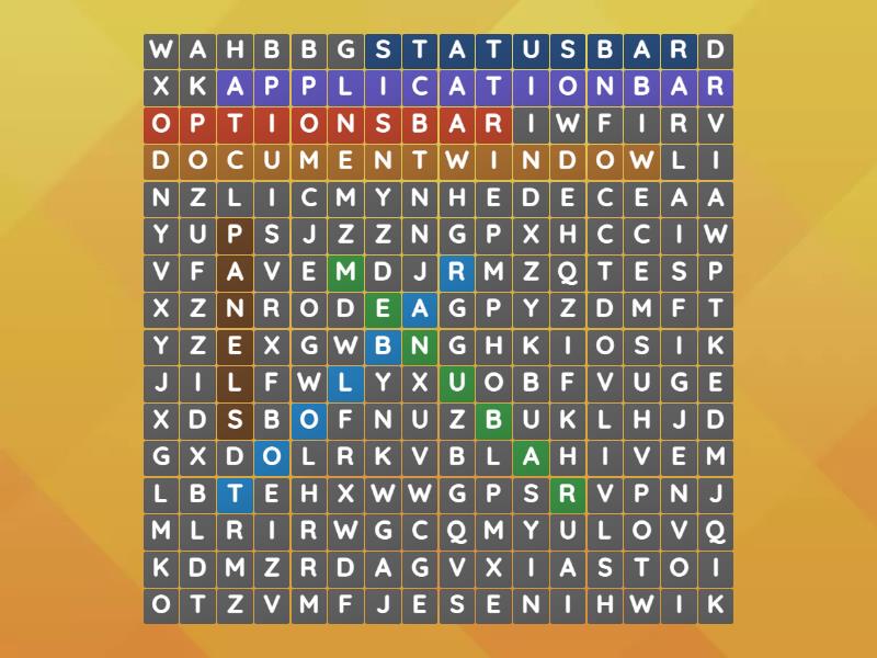 PARTS OF ADOBE PHOTOSHOP WORKSPACE - Wordsearch