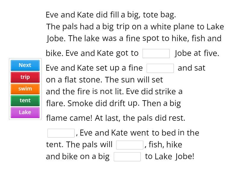 Lake Jobe - Complete the sentence