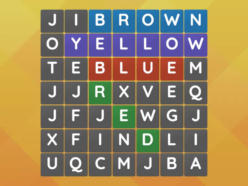 Grade 3- Unit 9- Colours- Lesson 1 - Wordsearch
