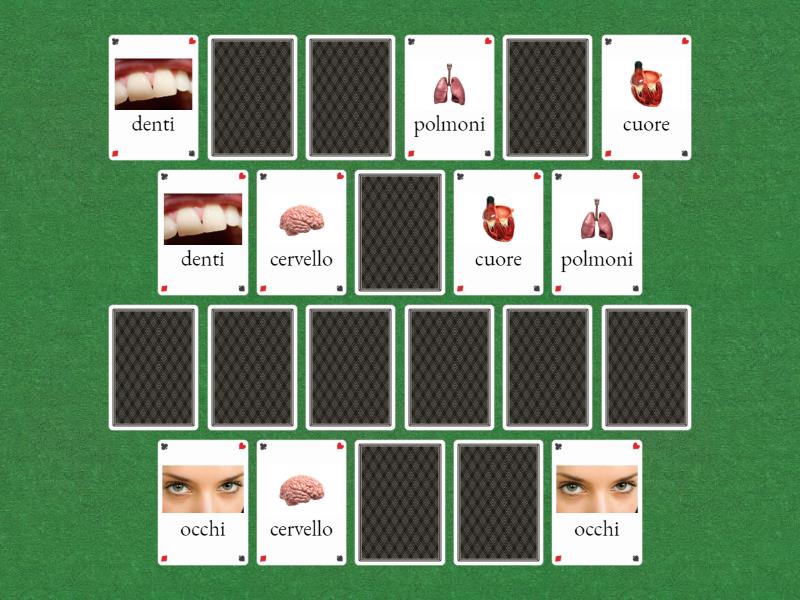 Memory: gli organi del corpo umano - Matching pairs