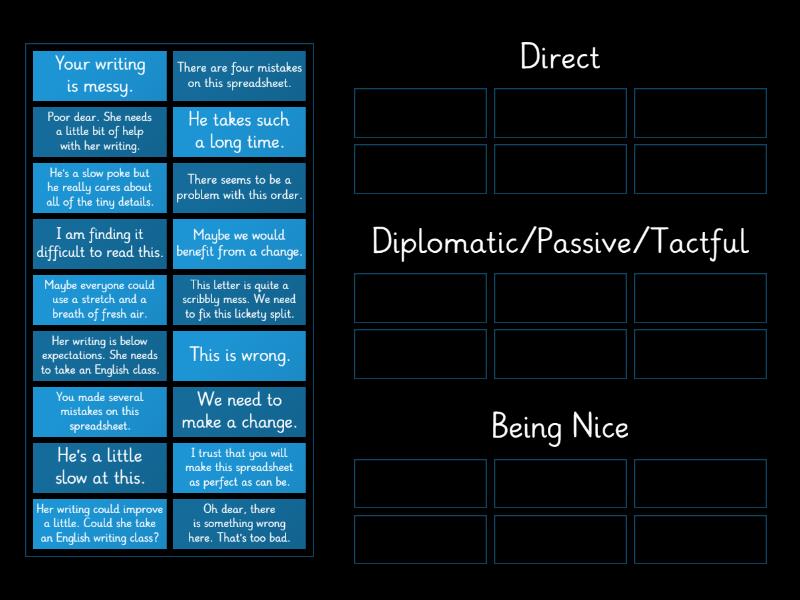 Diplomatic Language - Group sort