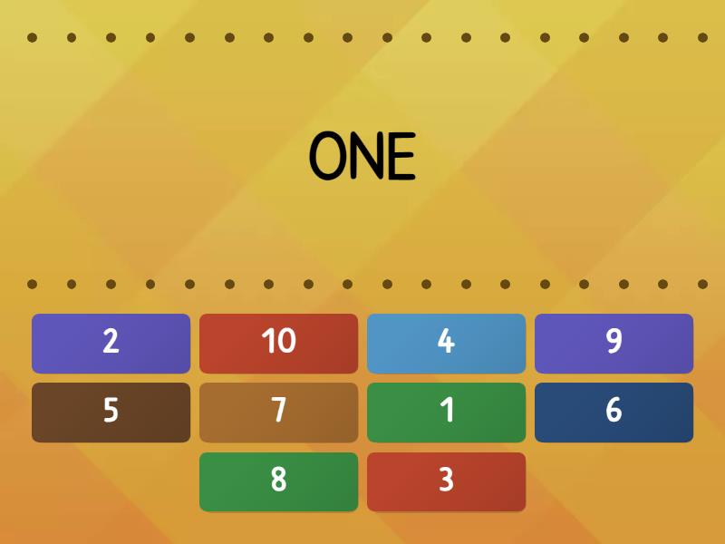 NUMBERS FROM ONE TO TEN - Find the match