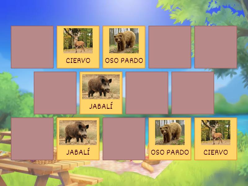 MEMORI ANIMALES DEL BOSQUE - Matching pairs