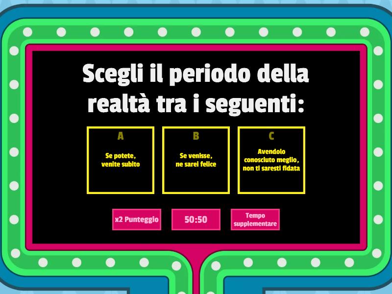 Esercizi di ripasso sul periodo ipotetico - Gameshow quiz