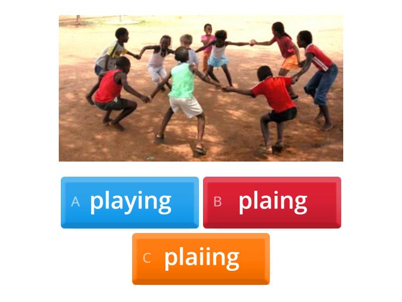 -ING action verbs SPELLING - Quiz