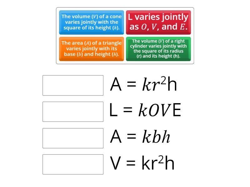 joint variation - Match up