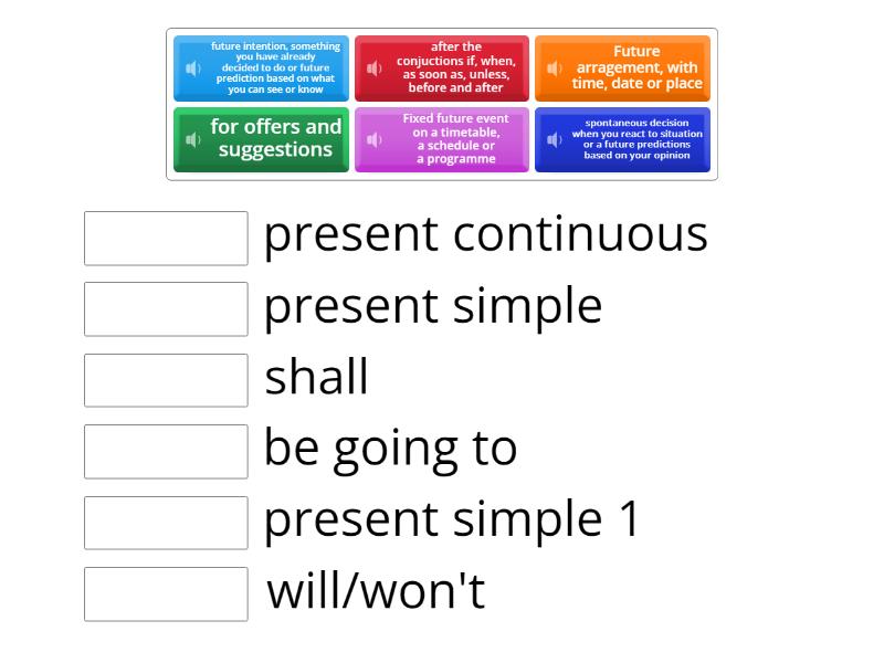 unit 4 Future forms - Match up