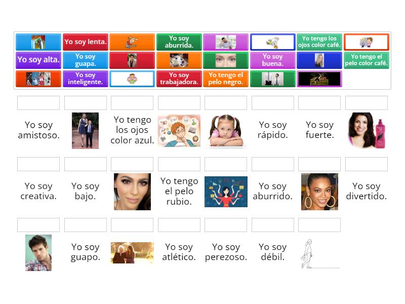 ¿Cómo eres? ¿Cómo soy? Adjetivos Descriptivos - Match up