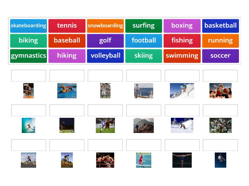 Sports Vocabulary - Match up