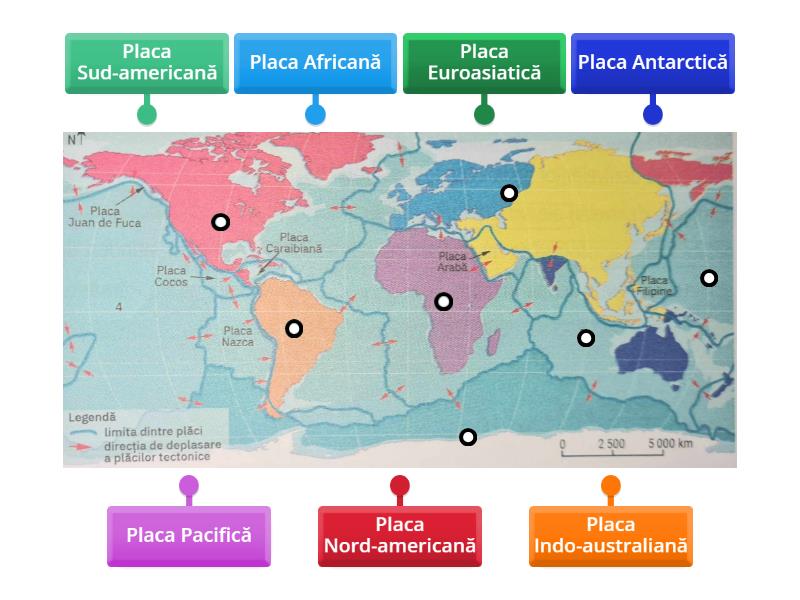 Placile tectonice majore - Labelled diagram