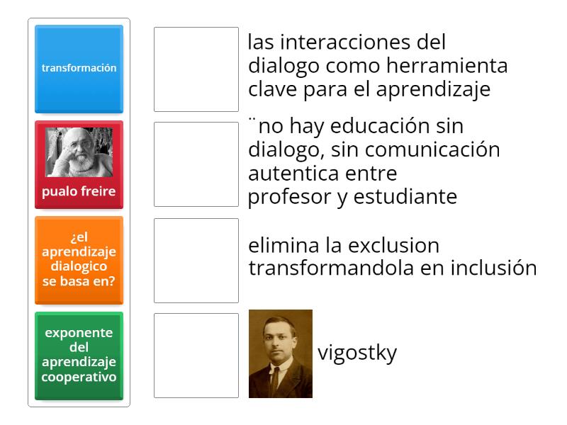 aprendizaje dialogico y colaborativo - Une las parejas