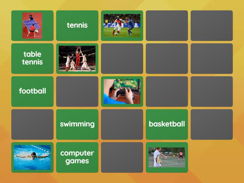 Memory Game - Sports - Matching pairs
