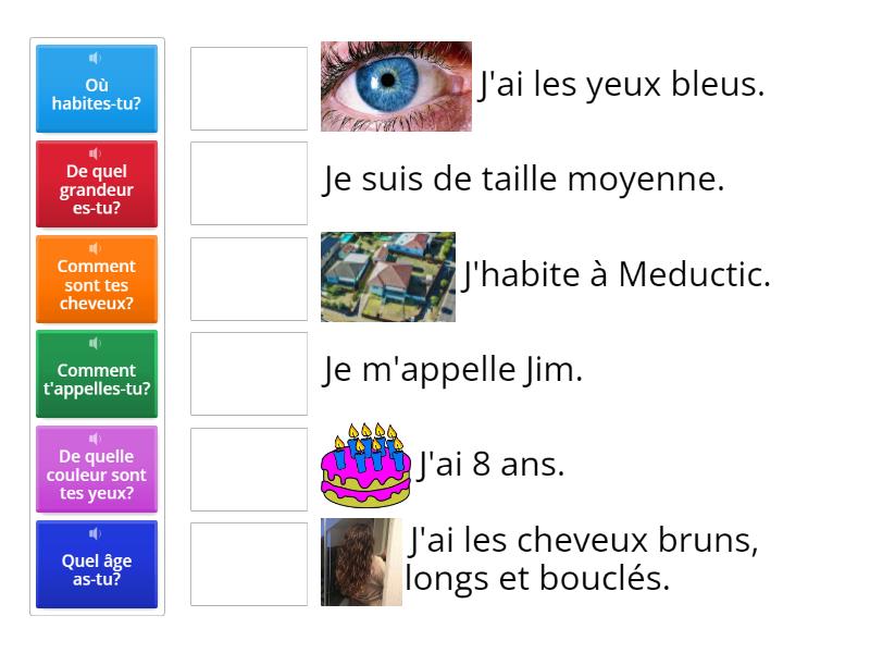 Simple French Questions All About You - Match up
