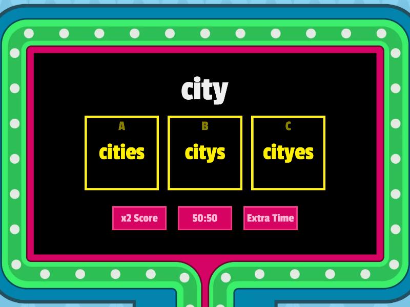Change Y to I and add vowel suffix - Gameshow quiz