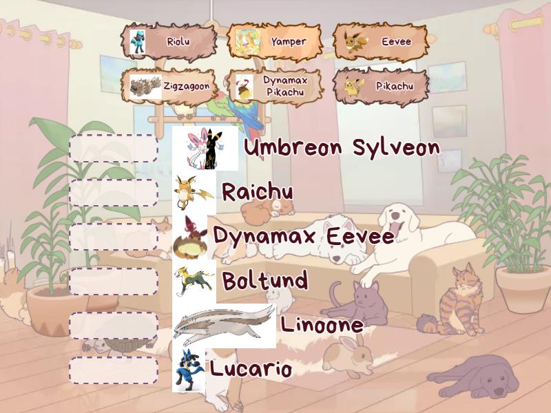 Pokemon evolution - Match up