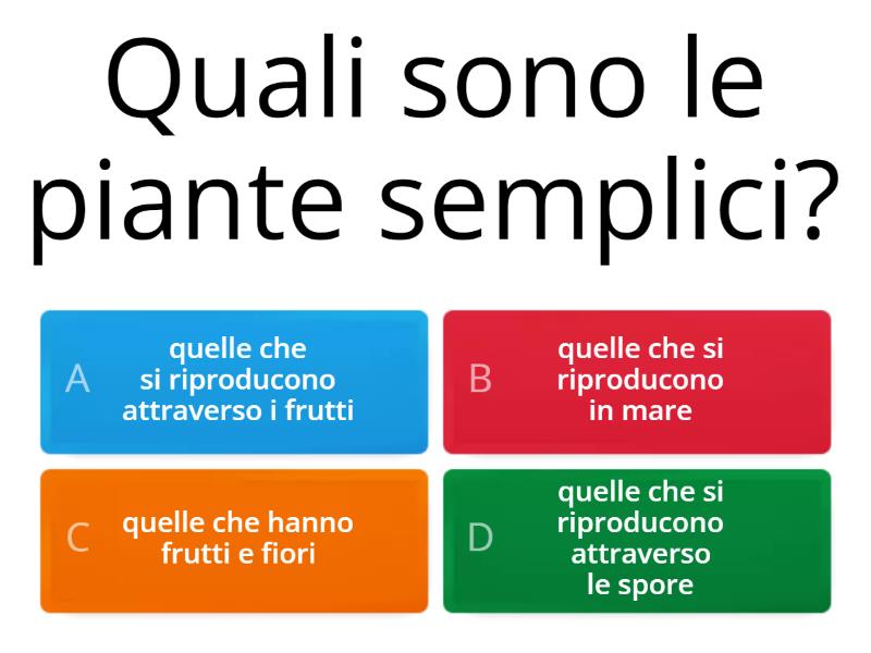 Le piante - Cuestionario