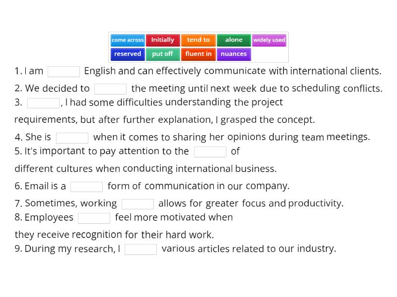 7. Working abroad 1. - Complete the sentence