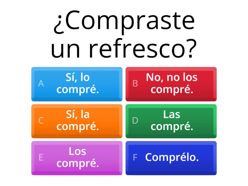 #1 Pronombres de Objetos Directos - Quiz