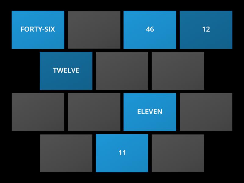 NUMBERS (Memory Game) - Combine os pares