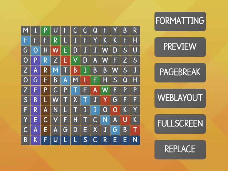 std-6 Editing Techniques activity-4 - Wordsearch