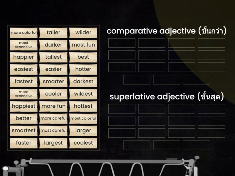 comparative and superlative adjective - Group sort