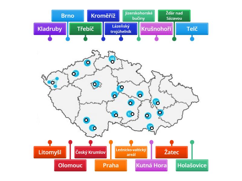 UNESCO mapa - Labelled diagram