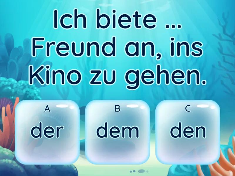 Verben mit Akk oder Dat - Quiz