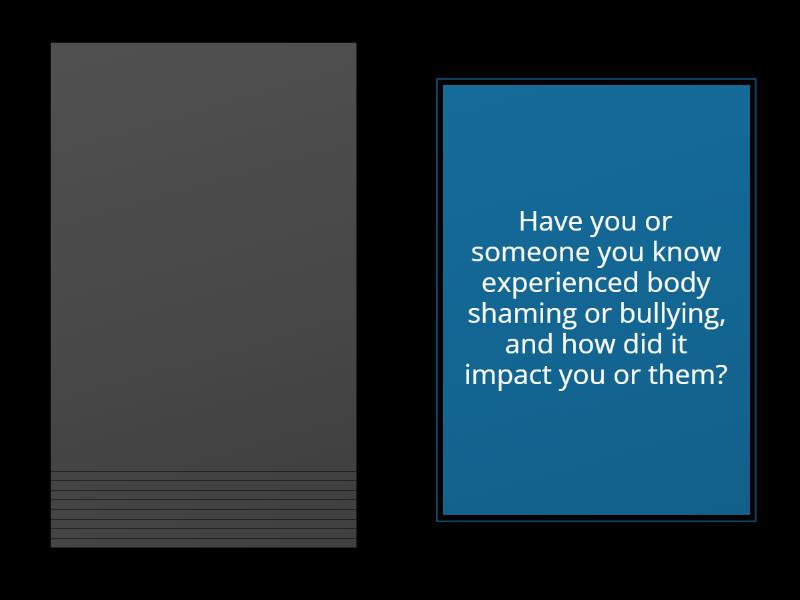 L30 questions about bullying/body shaming - Speaking cards