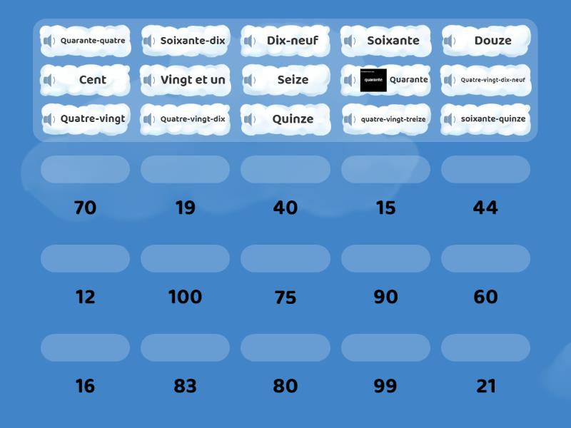 les nombres cardinaux - Associação