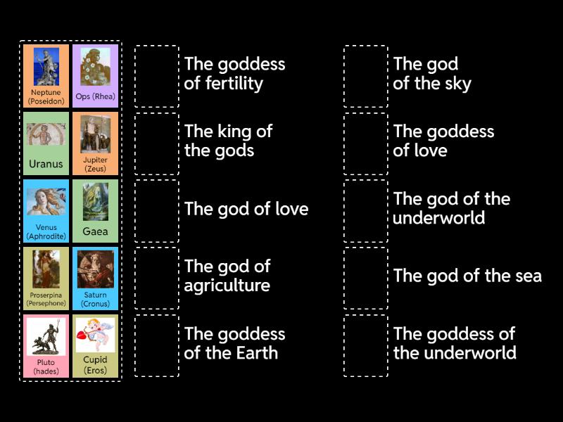 Bellringer - Roman Gods Matching - Match up