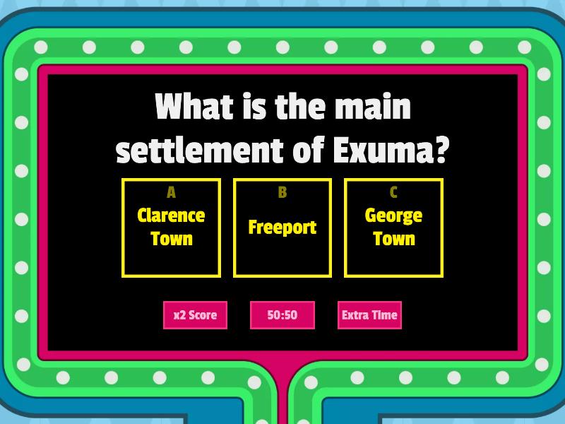 Map of the Bahamas - Gameshow quiz