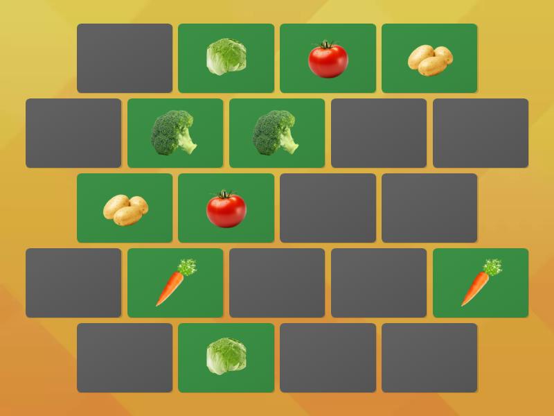Vegetables Memory game - Matching pairs