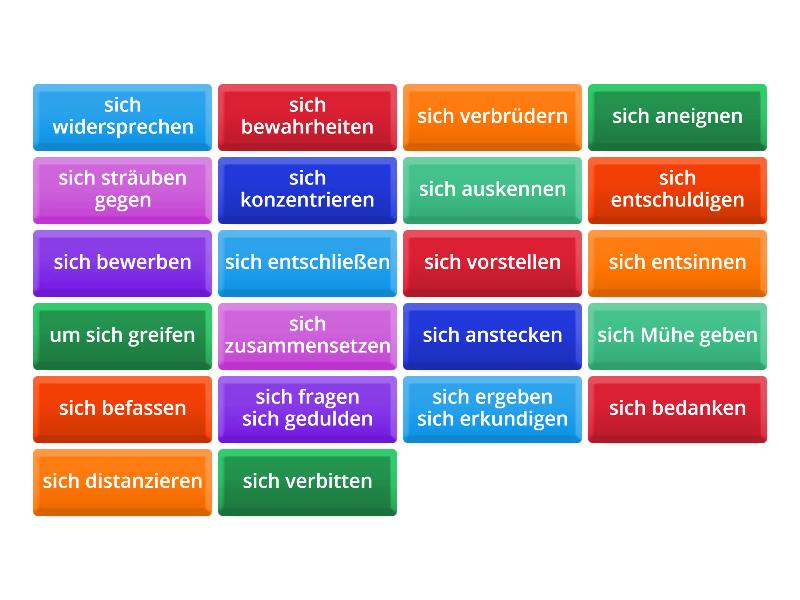 sich verben - Flip tiles