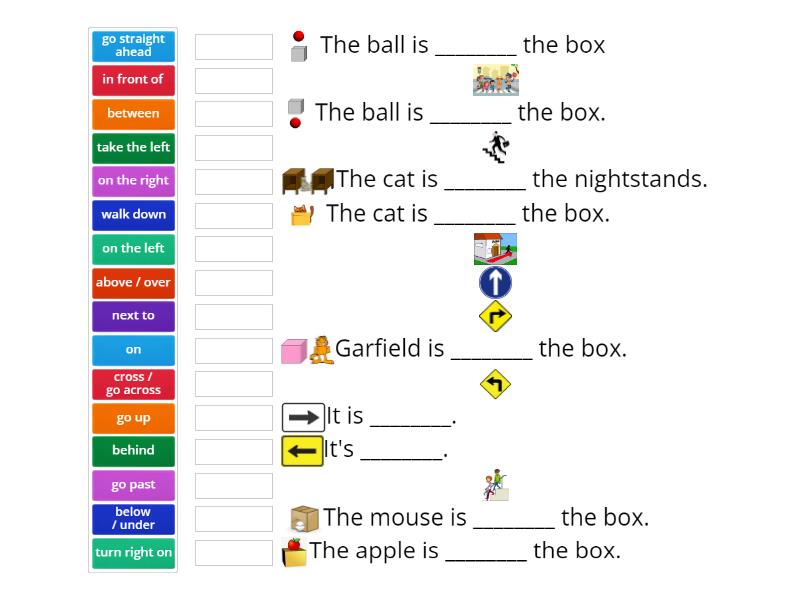 Prepositions of Position & Giving Directions - Połącz w pary
