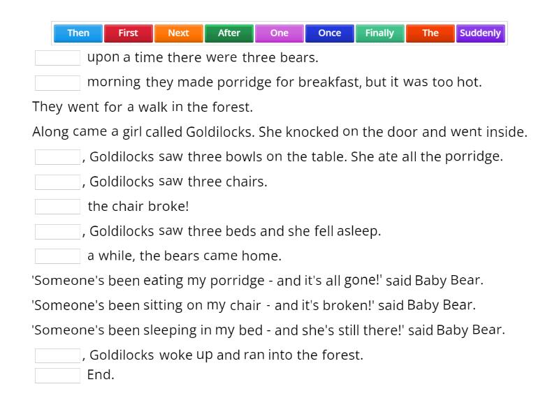 Goldilocks And The Three Bears - Missing word