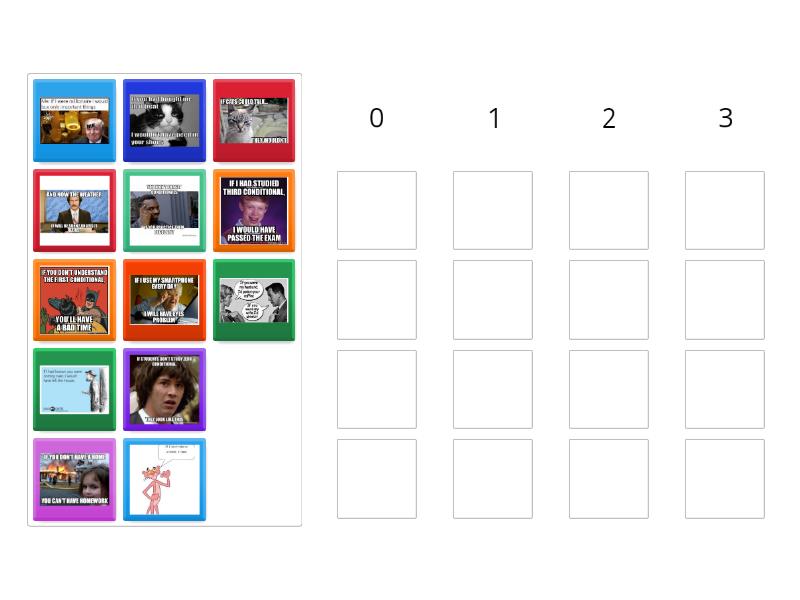 memes conditionals - Group sort