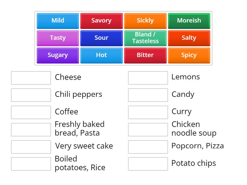 Unit 4, Food & Drink Vocabulary - Match up